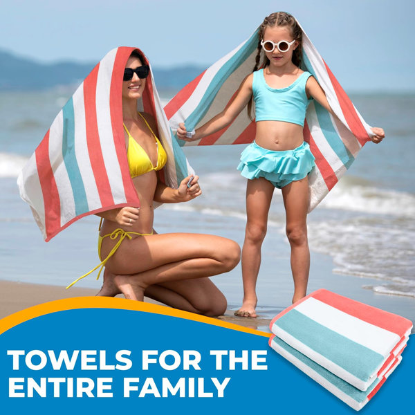 Longshore Tides Ainoriitta Oversized Luxurious Velour Tonal | 100% Cotton Beach Towels, Large ...